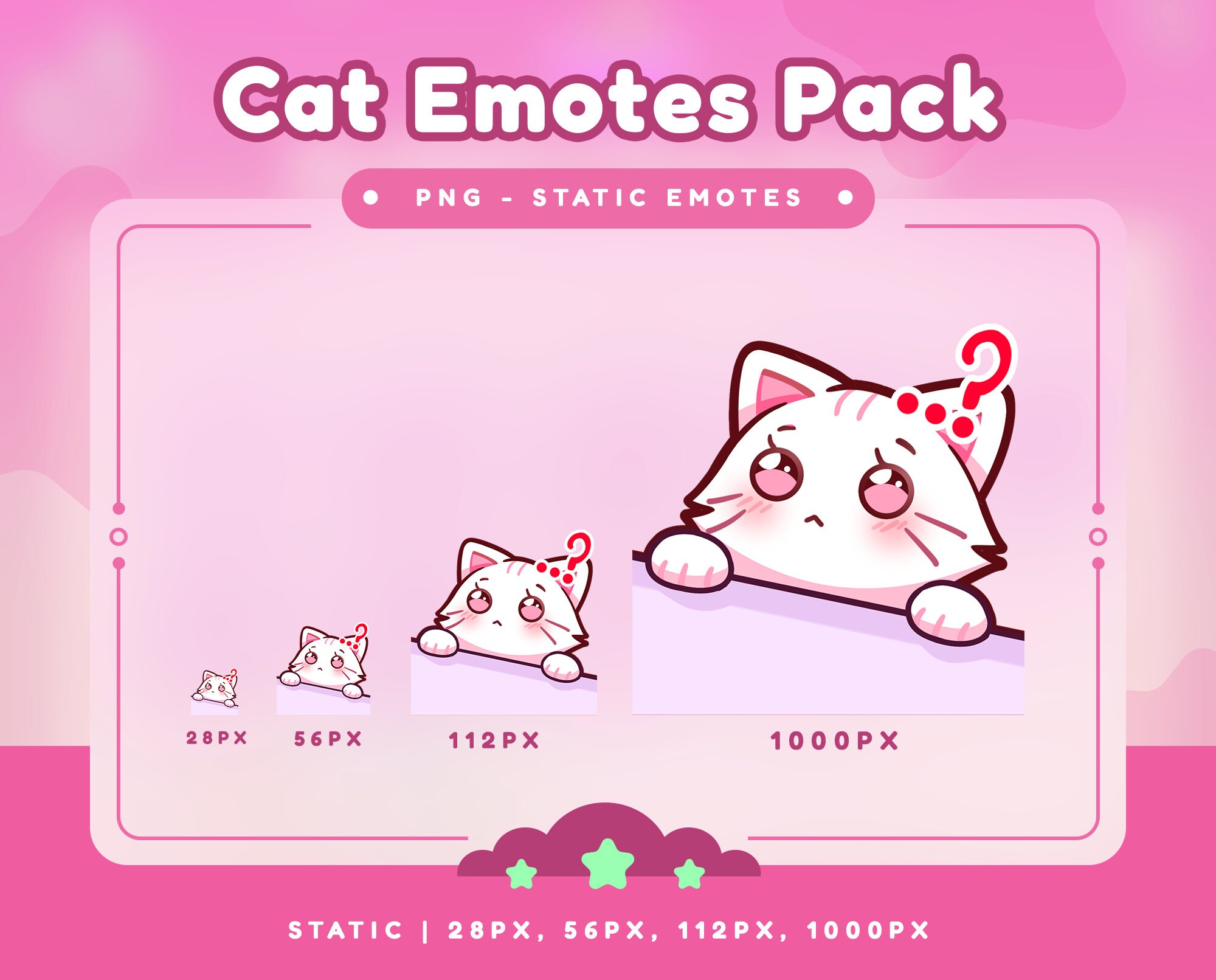 Confused Face Cat Emotes Pack - Cute Cat Emote/emote Bundle/discord ...