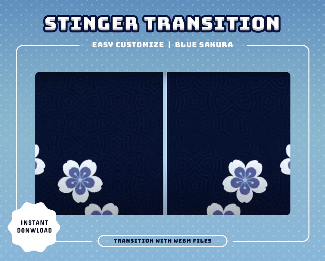 Blue Sakura Animated Transition/sakura/japanese Theme/stream Overlay ...
