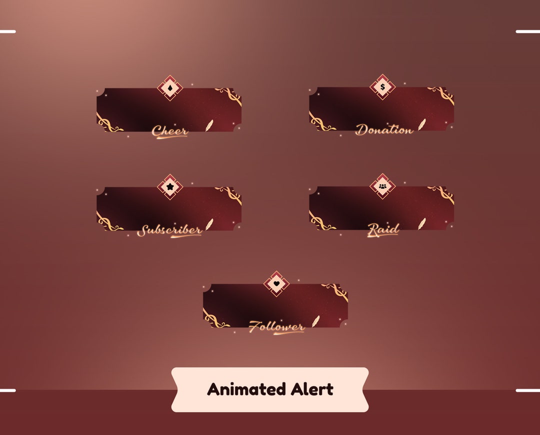 Akasaku Glamour Vtuber Animated Stream Alert/stream Overlay/transition ...