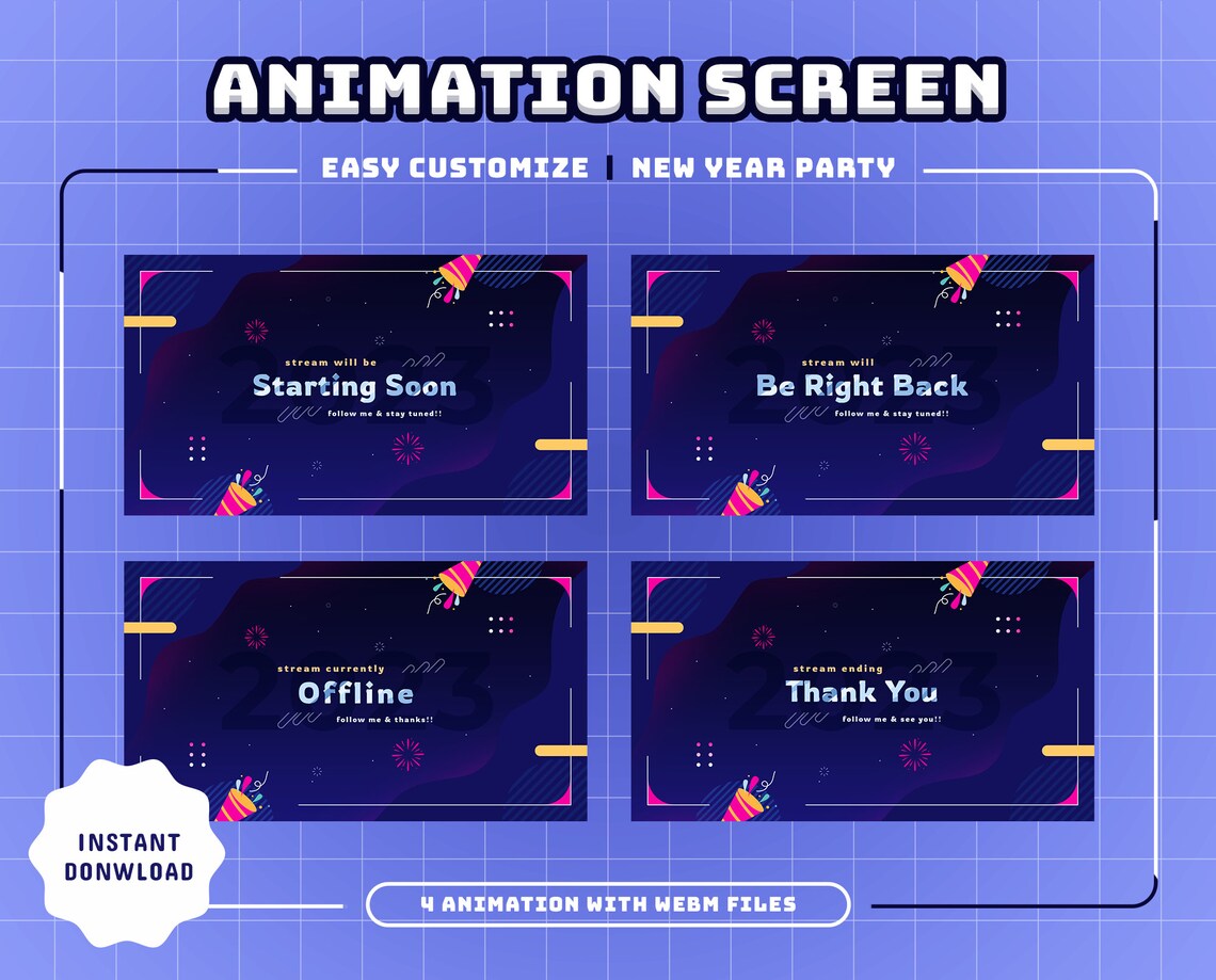 New Year Party Animated Stream Package/transition/stream - Etsy