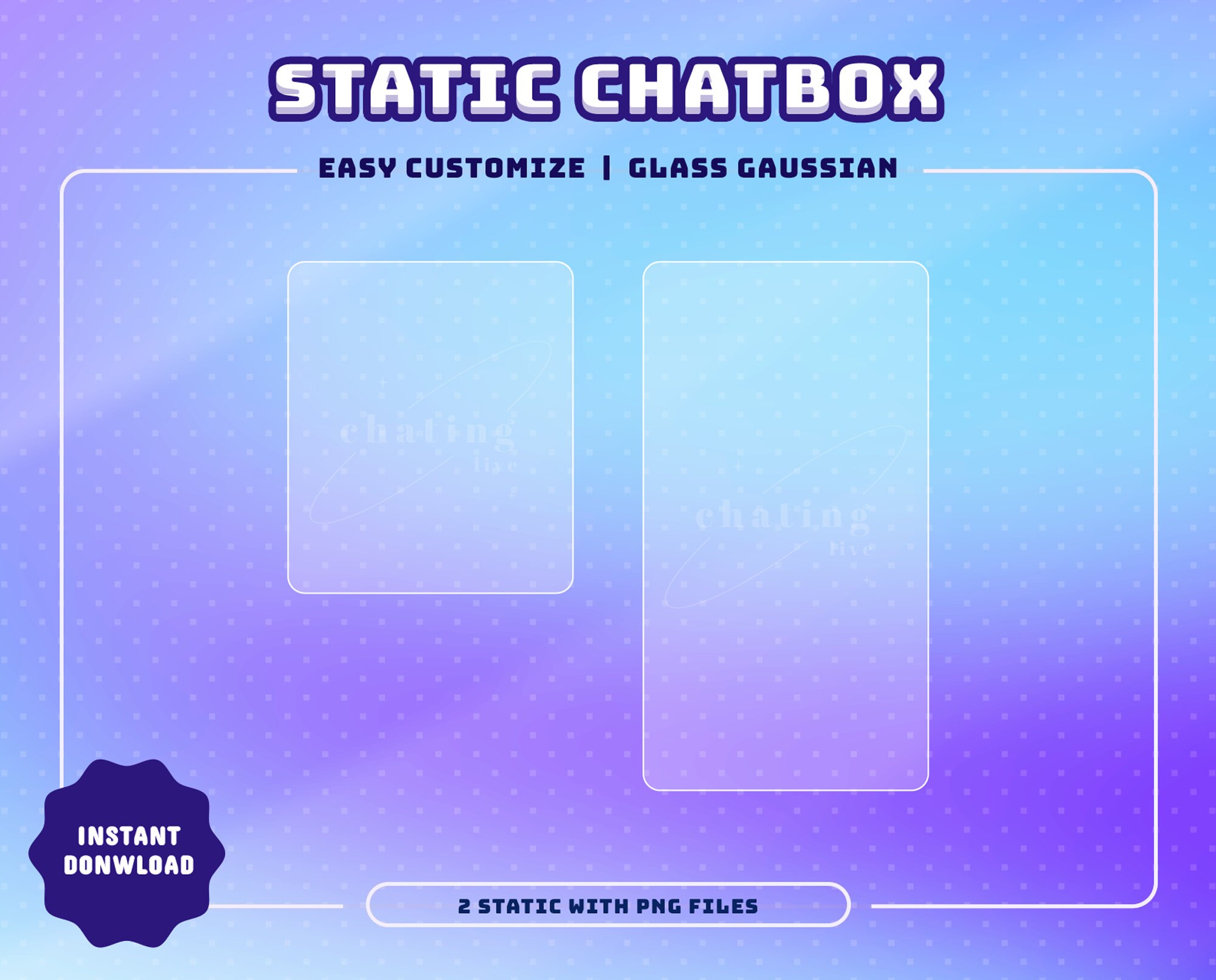 Glass Gaussian Animated Stream Package/aesthetic Overlay/blue - Etsy ...