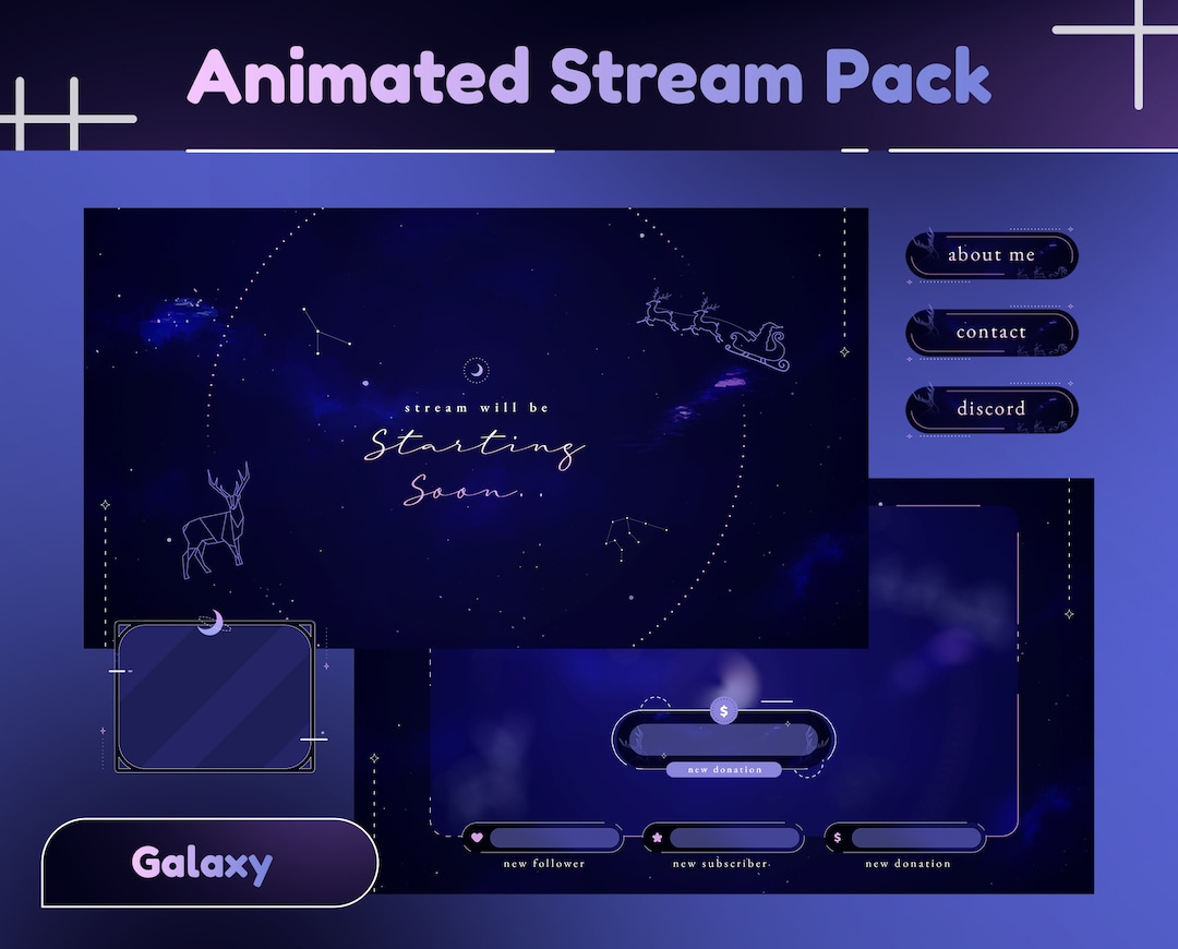 Sky of Christmas Animated Stream Package/transition/stream Overlay ...