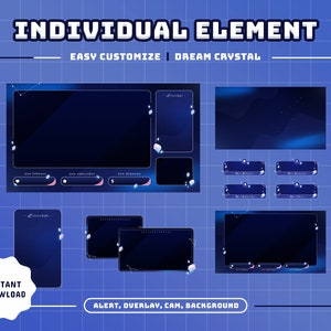 Dream Crystal Animated Stream Package/transition/stream Overlay/panels ...