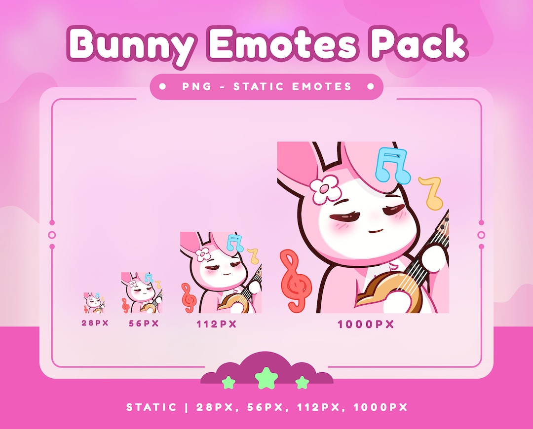 Playing Guitar Emotes Pack-cute Bunny/emote Bundle/discord/youtube ...
