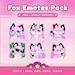 Fox Emotes Pack 2-cute Fox/emote Bundle/discord/youtube/twitch Emote ...