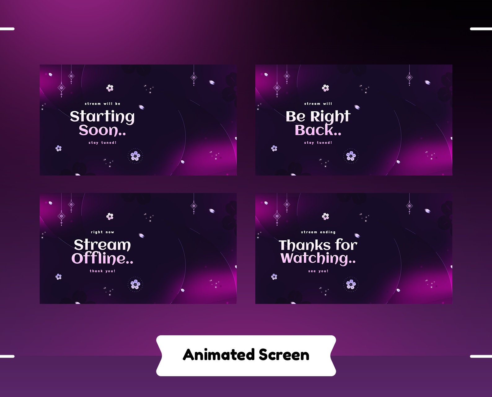 Blooming Galaxy Vtuber Animated Stream Package/stream Overlay/transition/panels/calm/cute ...