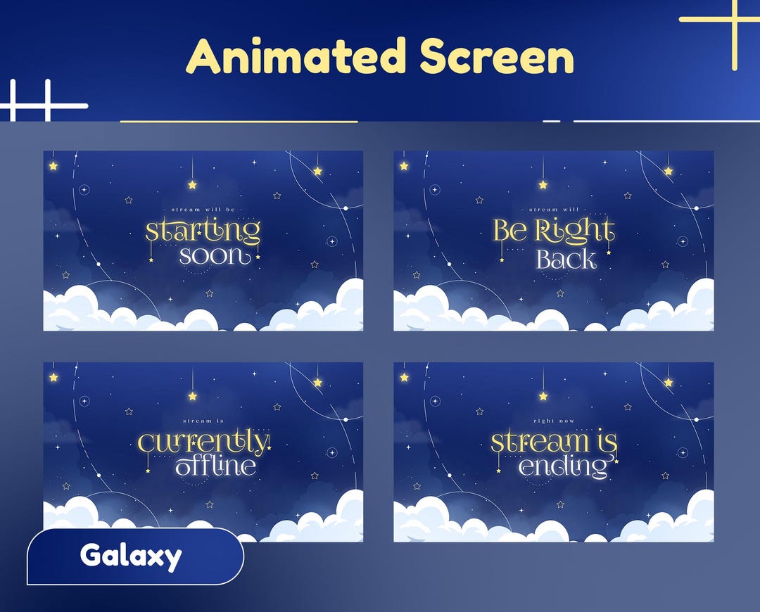 Starcloud Denim Animated Stream Screen Package/transition/stream ...