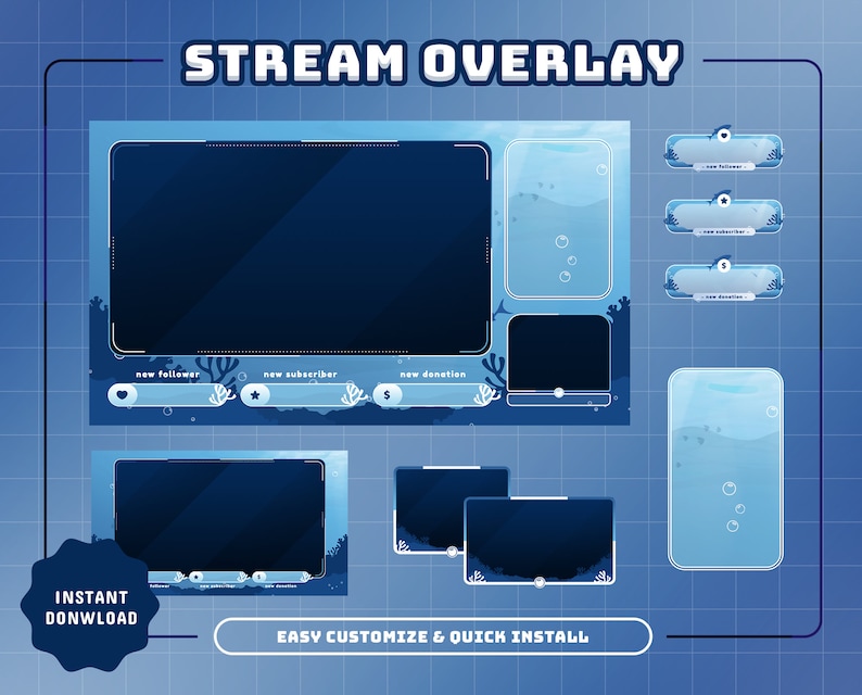 Deep Sea Animated Stream Package/stream Overlay/transition/panels/ocean ...