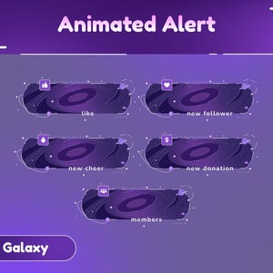 Cosmic Loop Animated Stream Alerts/transition/stream Overlay/panels ...