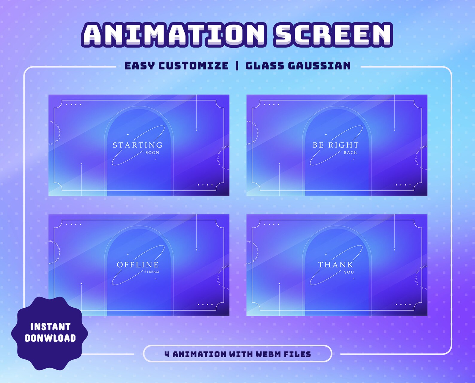 Glass Gaussian Animated Screen Package/aesthetic Overlay/blue - Etsy