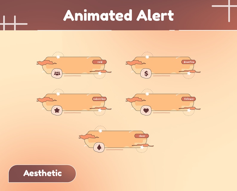 Sunset Animated Stream Alerts: Cute Lo-fi Theme (webm) - Etsy