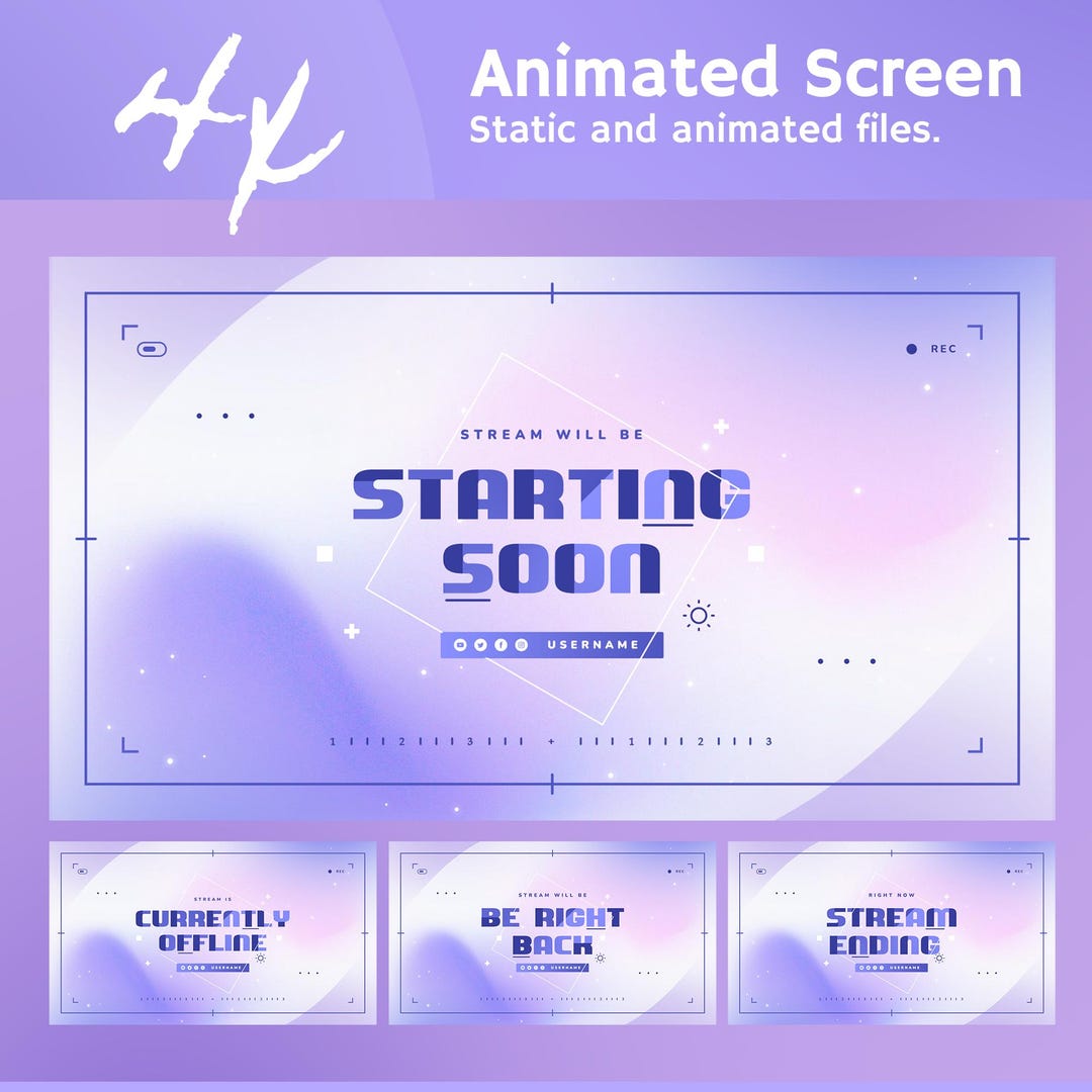 Animated Wide Lens Stream Screens: Clean Pastel Gradient for Twitch and ...
