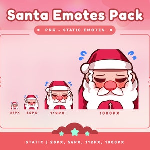 Santa Emotes Pack for Twitch, Discord, Youtube/emotes Bundle/twitch ...