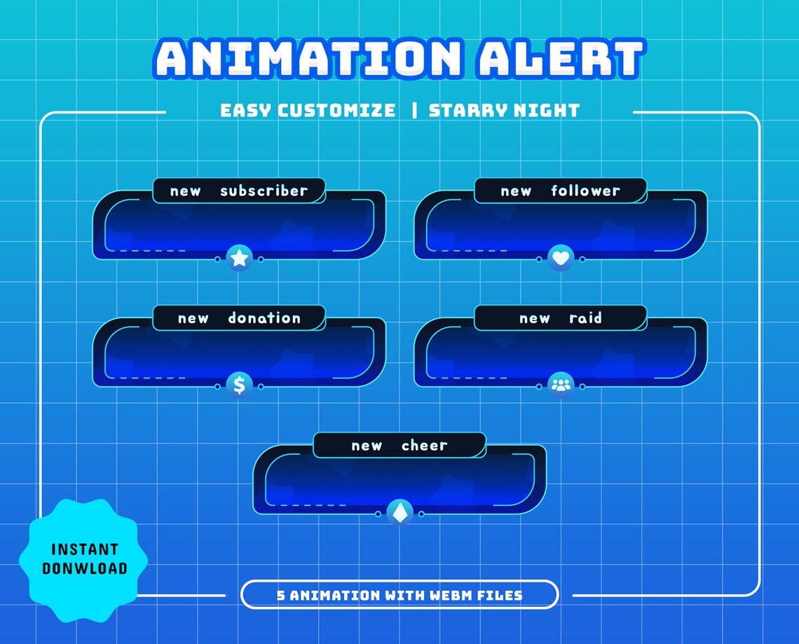 Starry Night Animated Stream Package/transition/stream - Etsy