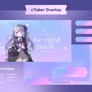 Cosmic Vtuber Animated Stream Package/stream Overlay/transition/panels ...