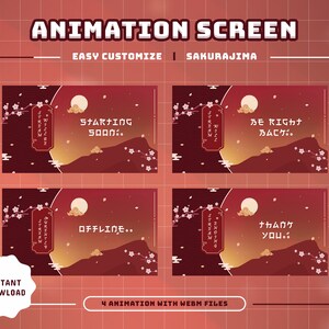 Sakurajima Animated Stream Package/stream Overlay/transition/panels ...
