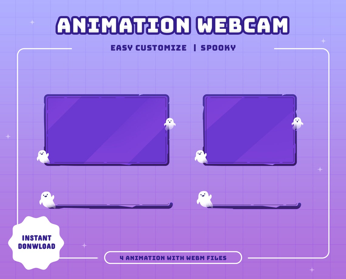 Spooky Ghost Animated Stream Package, Twitch Overlay (instant Download ...