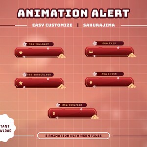 Sakurajima Animated Alert Package/stream Overlay/transition/panels/sakura/japanese/blossom/japan ...