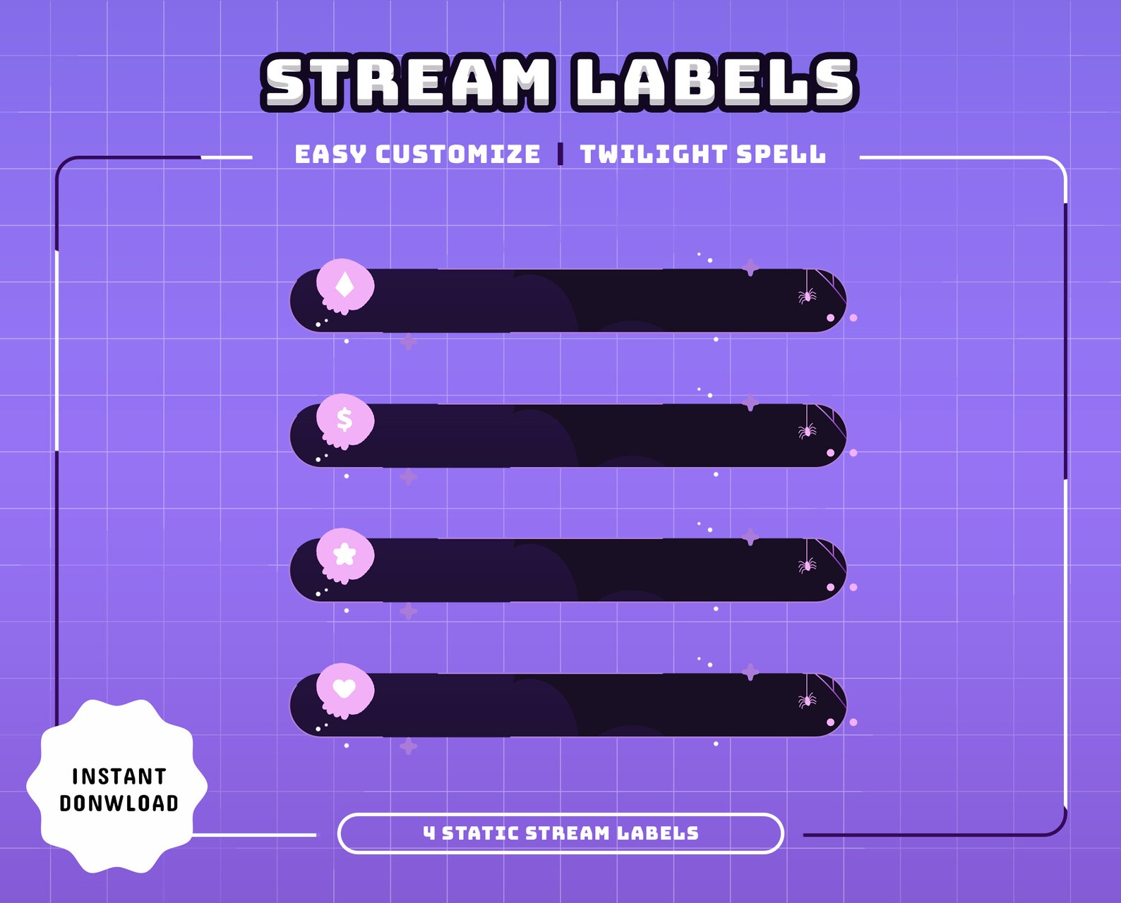 Twilight Spell Animated Stream Package/transition/stream Overlay/panels ...