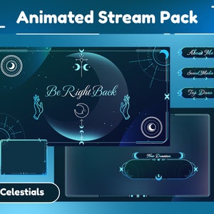 Blessed Moon Animated Stream Package/transition/stream Overlay/panels ...