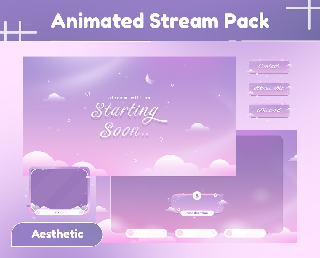 Blush Animated Stream Package: Cozy Sky Theme (digital Download) - Etsy