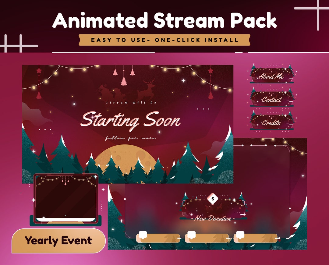 Blessing Christmas Animated Stream Overlay for Twitch, Youtube/merry ...