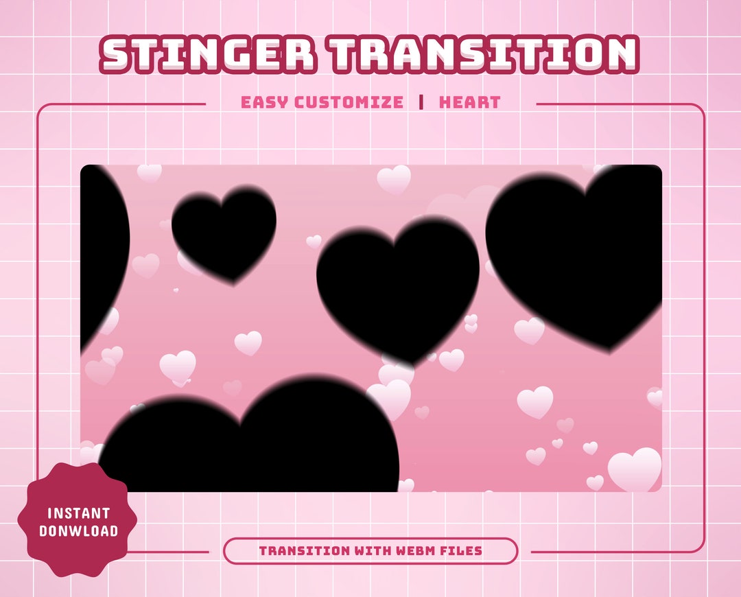 Heart Animated Stream Transition/transition/panels/girly/cute/simple ...