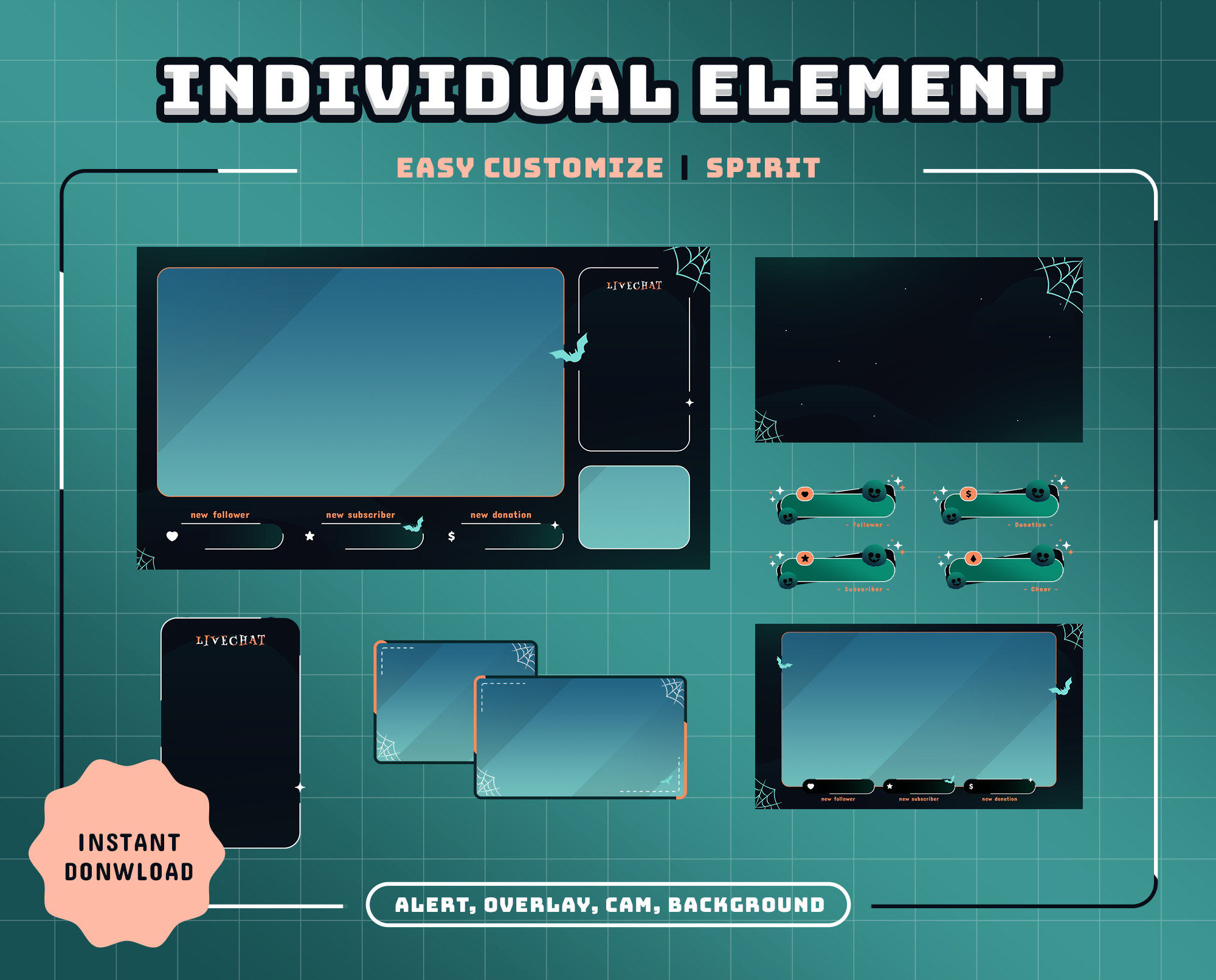 Spirit Animated Stream Package/twitch Overlay/transition/panels ...