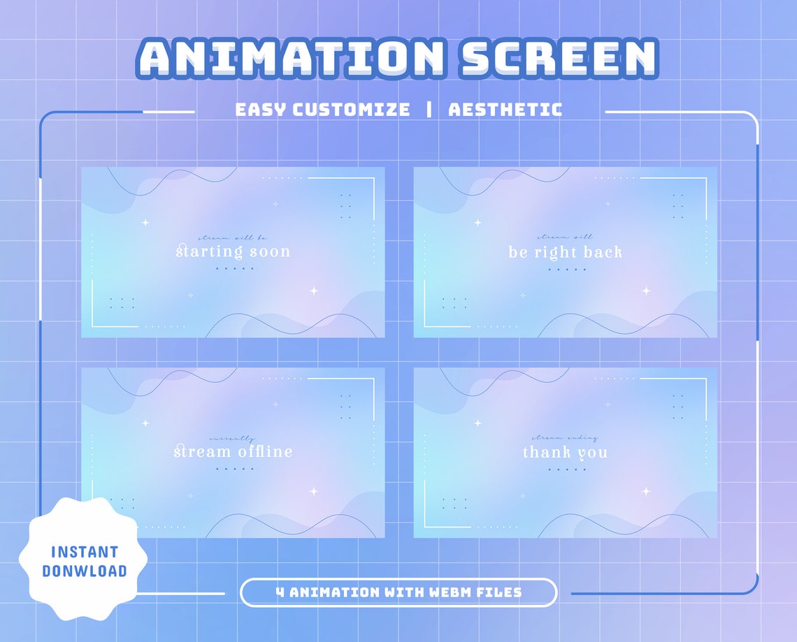 Aesthetic Animated Stream Screens/transition/stream - Etsy