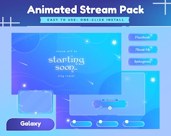 Night Skies Animated Stream Package/transition/stream Overlay/panels ...