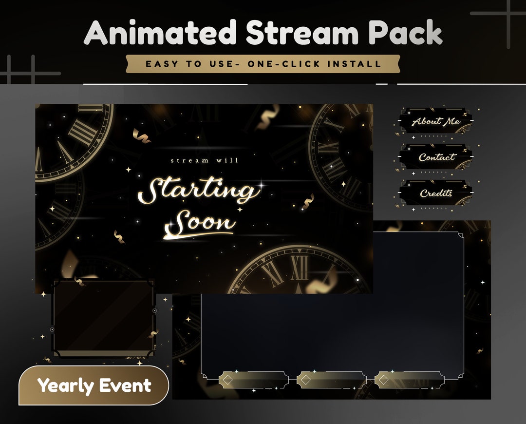 Shinning Hour Animated Stream Overlay for Twitch, Youtube/new Year ...
