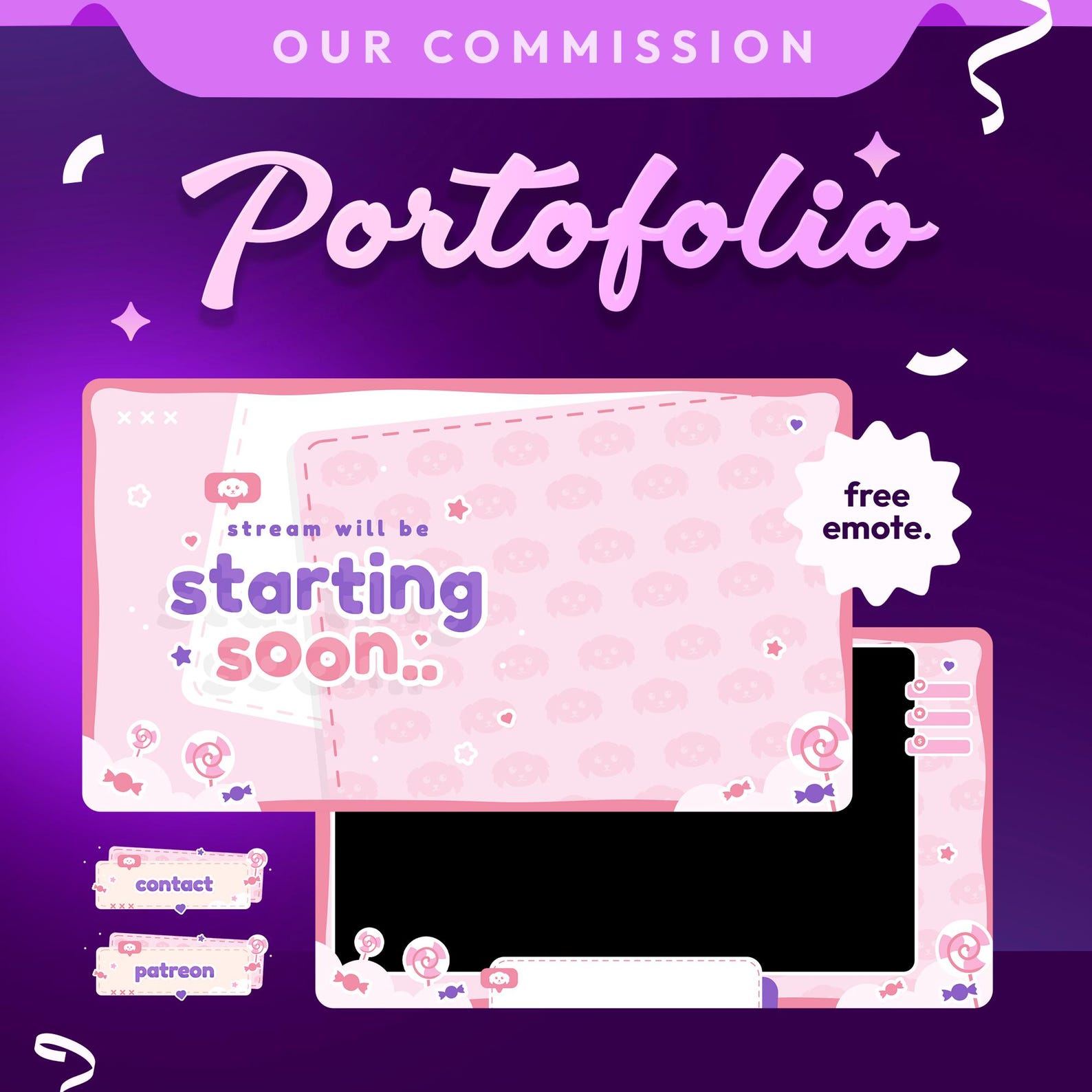 Commission Twitch Overlay for Streamer | Cozy Stream Overlay | Cute ...