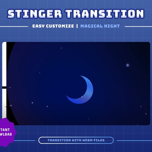 Magical Night Animated Stream Package/blue - Etsy
