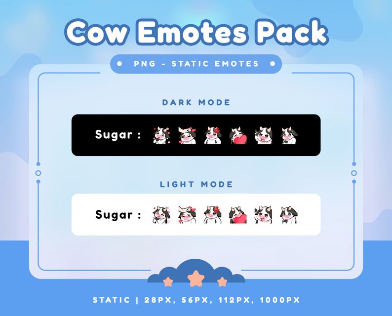Cow Bundle Emotes Pack for Twitch, Discord, Youtube/emotes Bundle ...