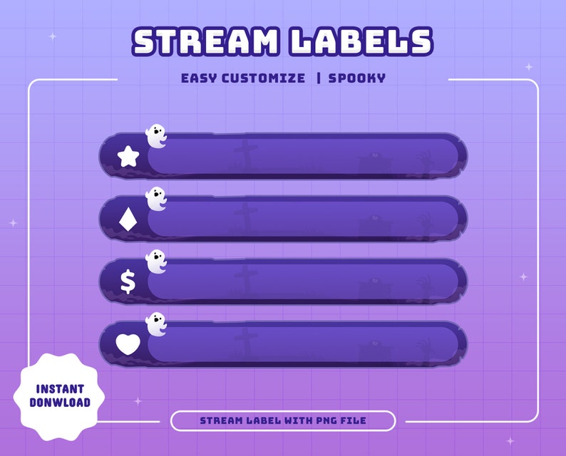 Spooky Ghost Animated Stream Package, Twitch Overlay (instant Download ...
