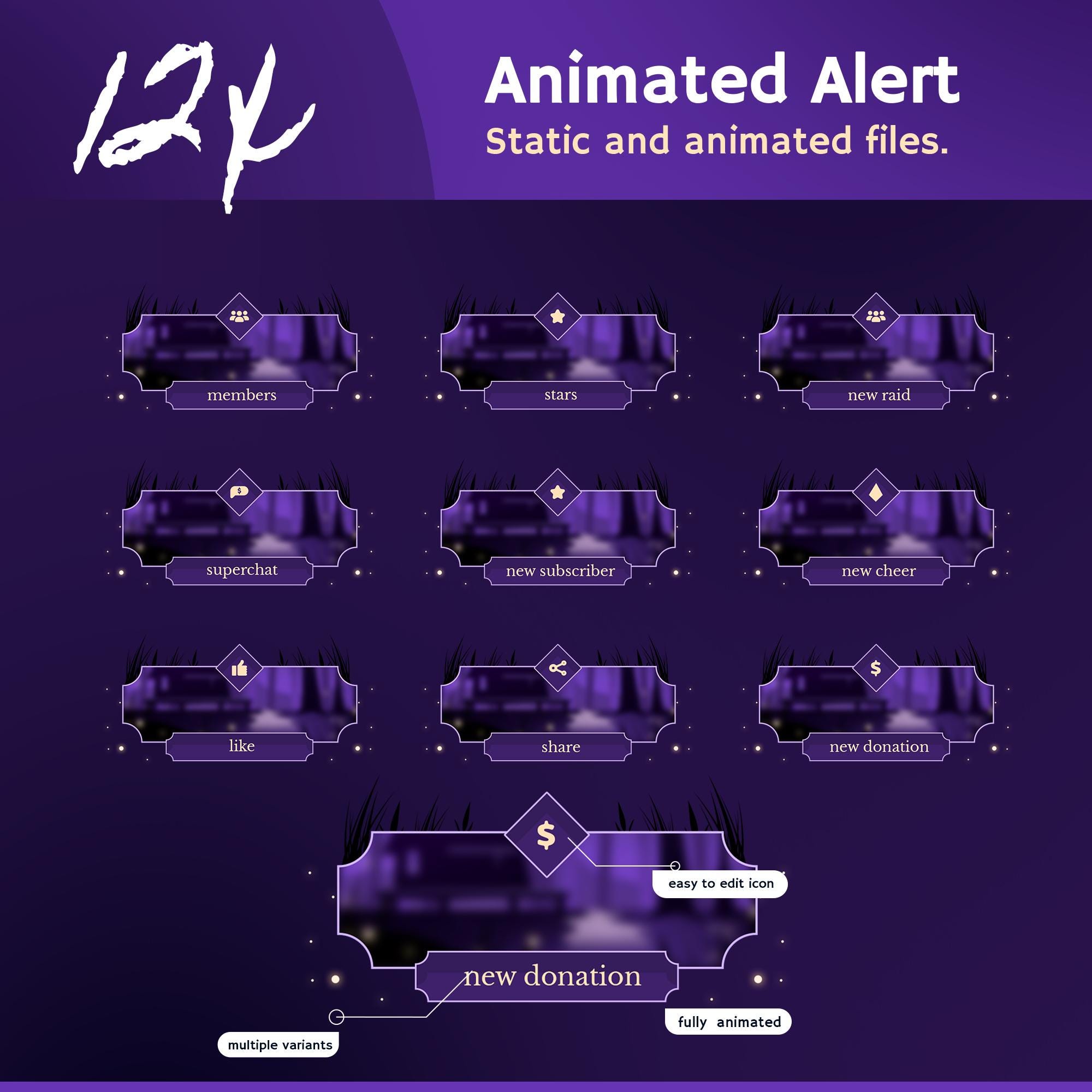 Animated Phantom Forest Stream Overlay: Dark Aesthetic Design for ...