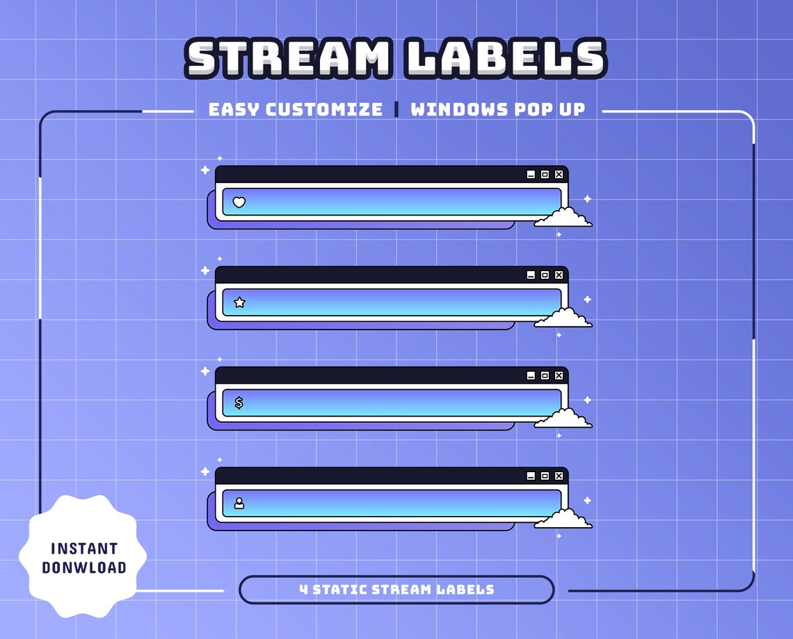 Windows Pop-up Animated Stream Package/transition/stream - Etsy