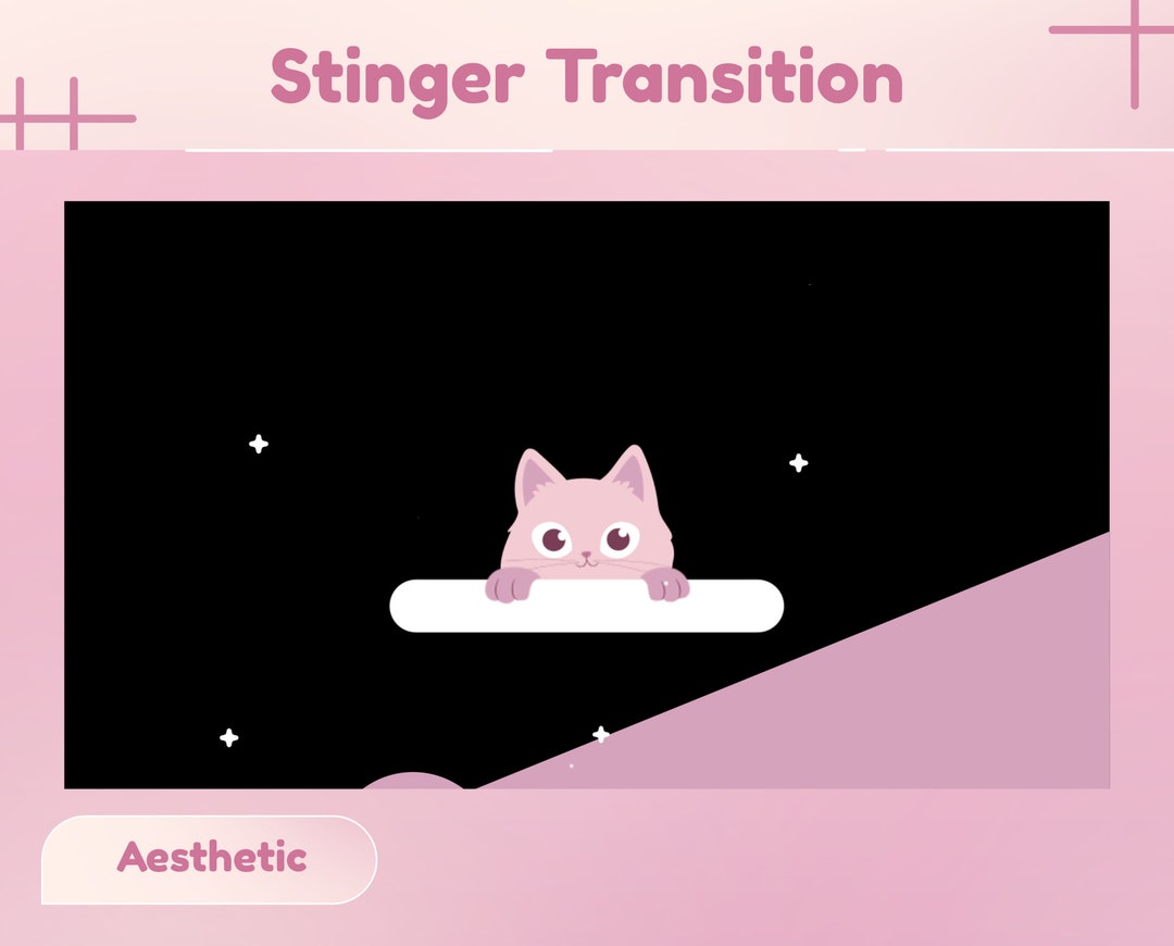 Gatito Animated Stream Transition/stream Overlay/transition/panels/cute ...