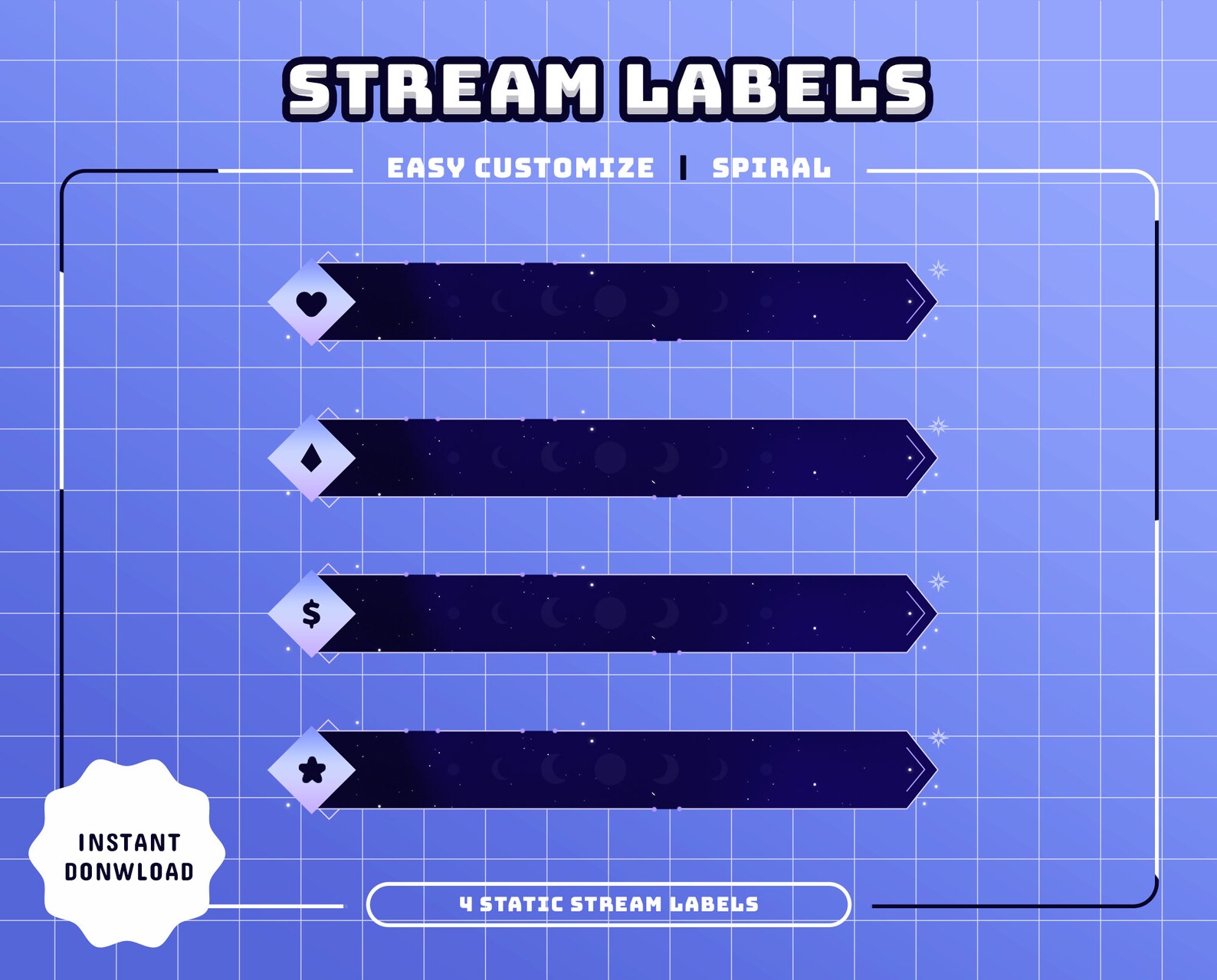 Spiral Animated Stream Package/stream Overlay/simple/dark Blue ...