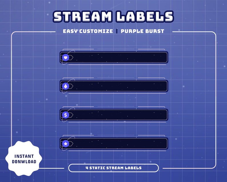 Purple Burst Animated Stream Package/stream - Etsy