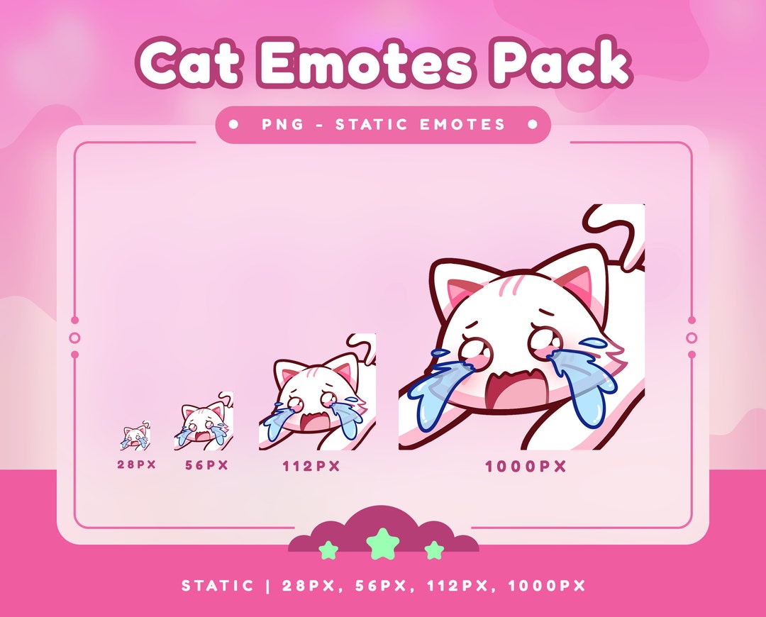 Crying Cat Emotes Pack - Cute Cat Emote/emote Bundle/discord/youtube ...