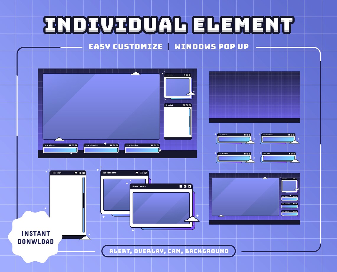 Windows Pop-up Animated Stream Package/transition/stream - Etsy