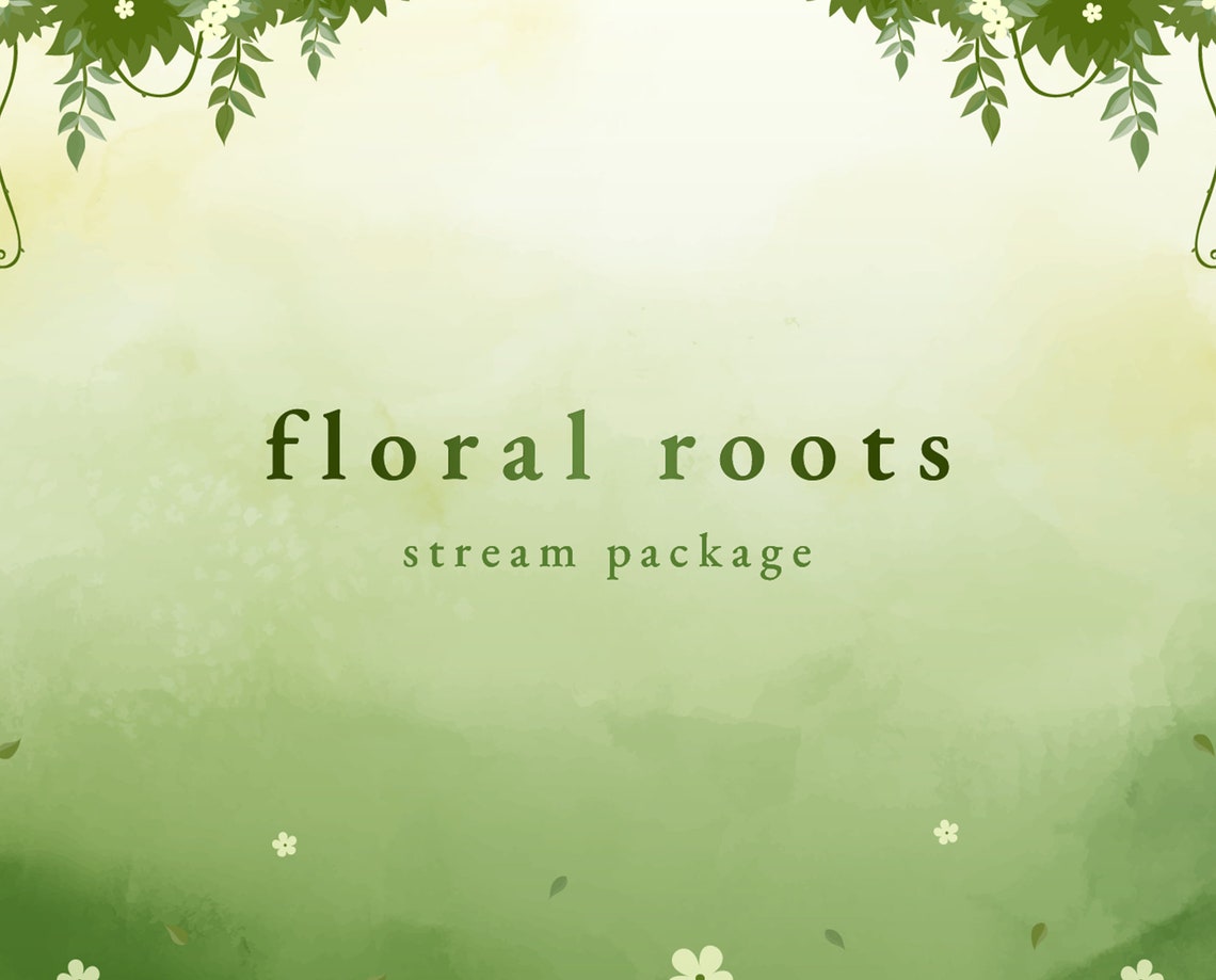 Floral Roots Animated Stream Package/green White Theme/twitch - Etsy