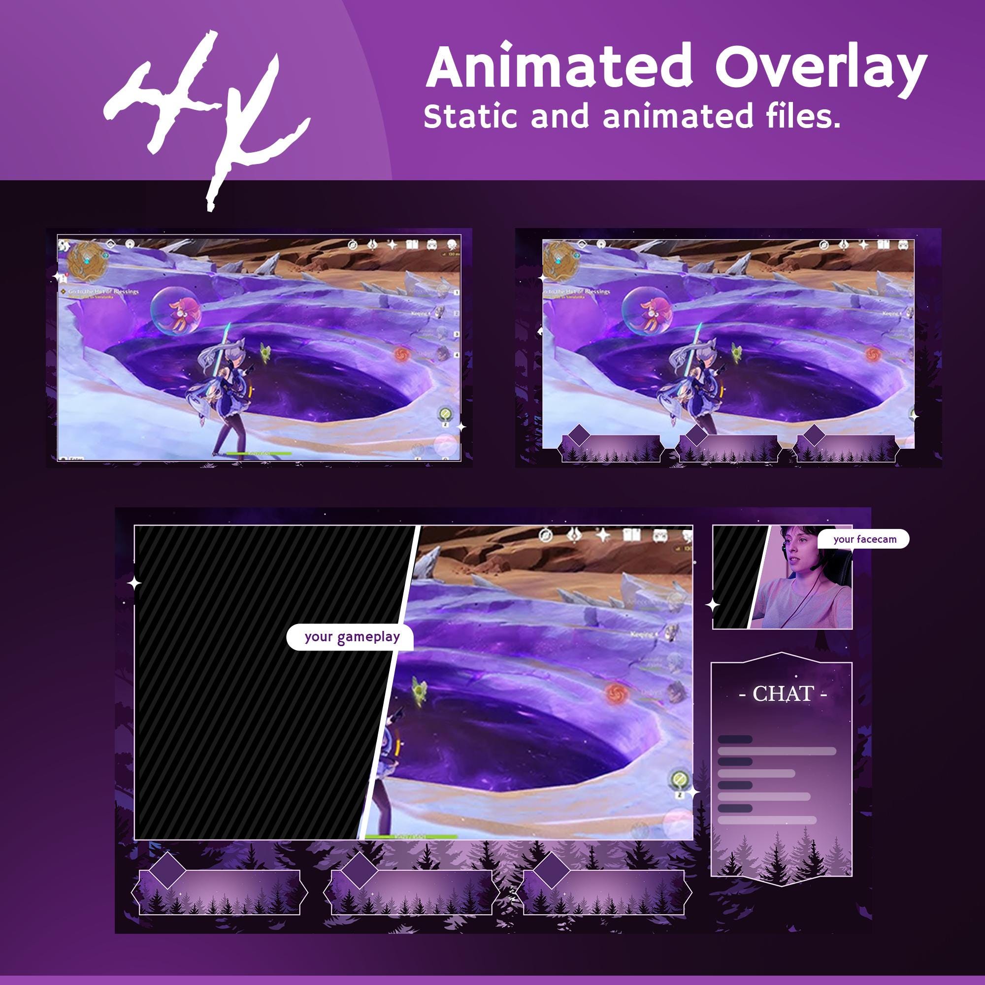 Animated Twilight Aurora Stream Overlay: Cozy Purple Night Forest for ...