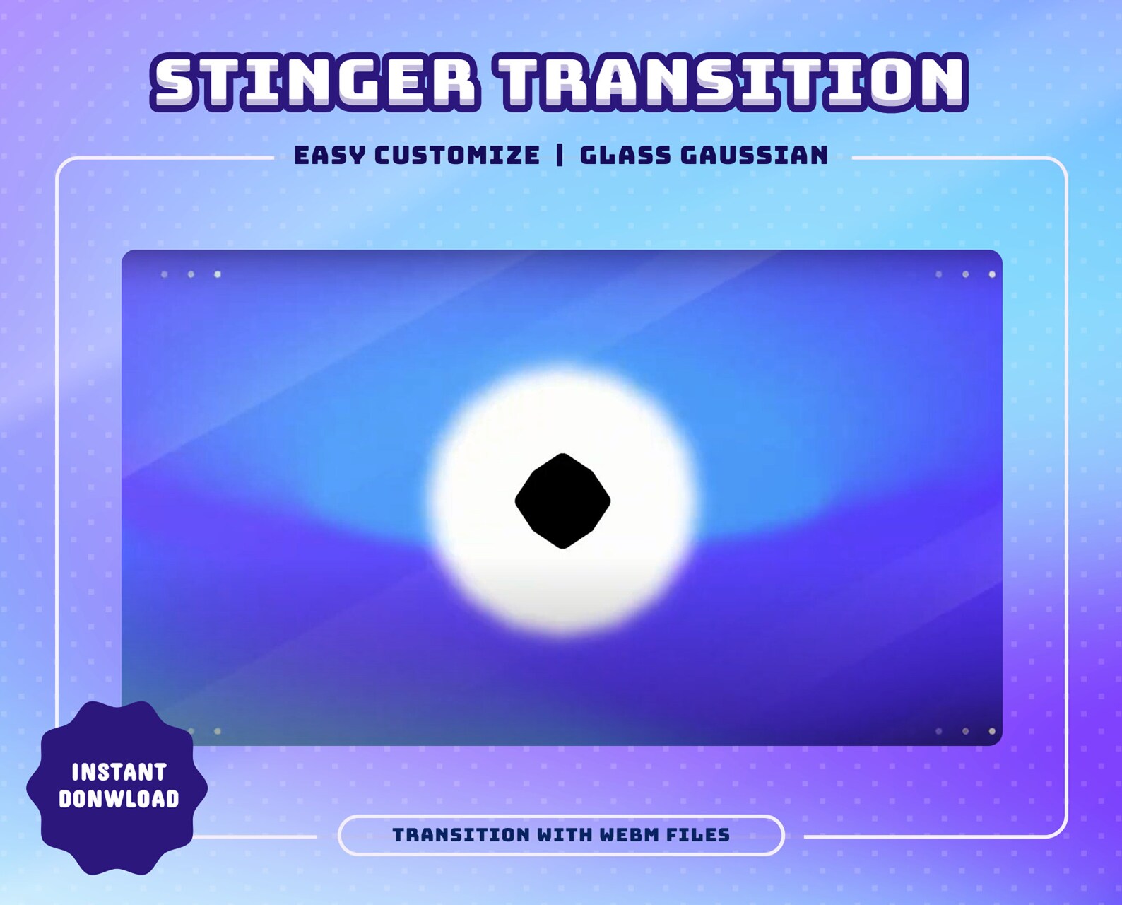 Glass Gaussian Animated Stream Package/aesthetic Overlay/blue - Etsy