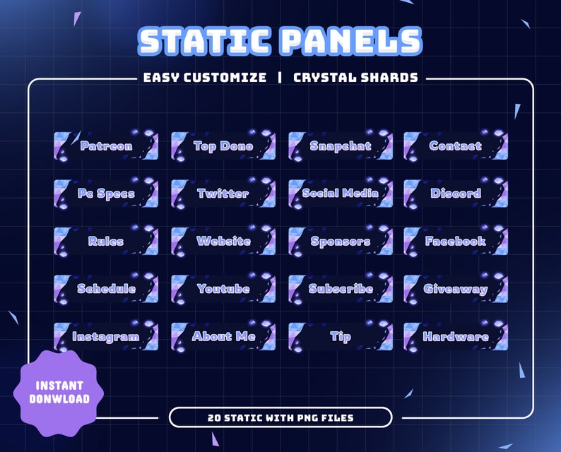 Crystal Shards Animated Stream Package/transition/stream Overlay/panels ...
