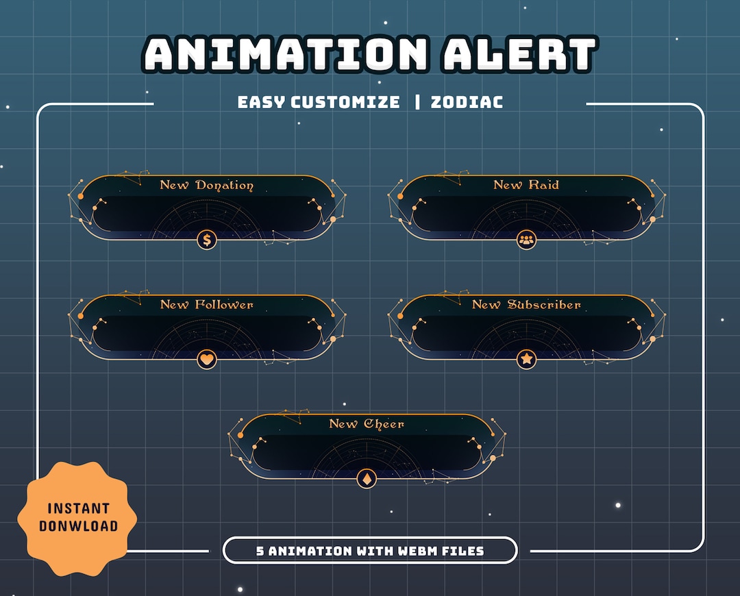 Zodiac Animated Stream Alerts/transition/stream Overlay/panels/calm ...