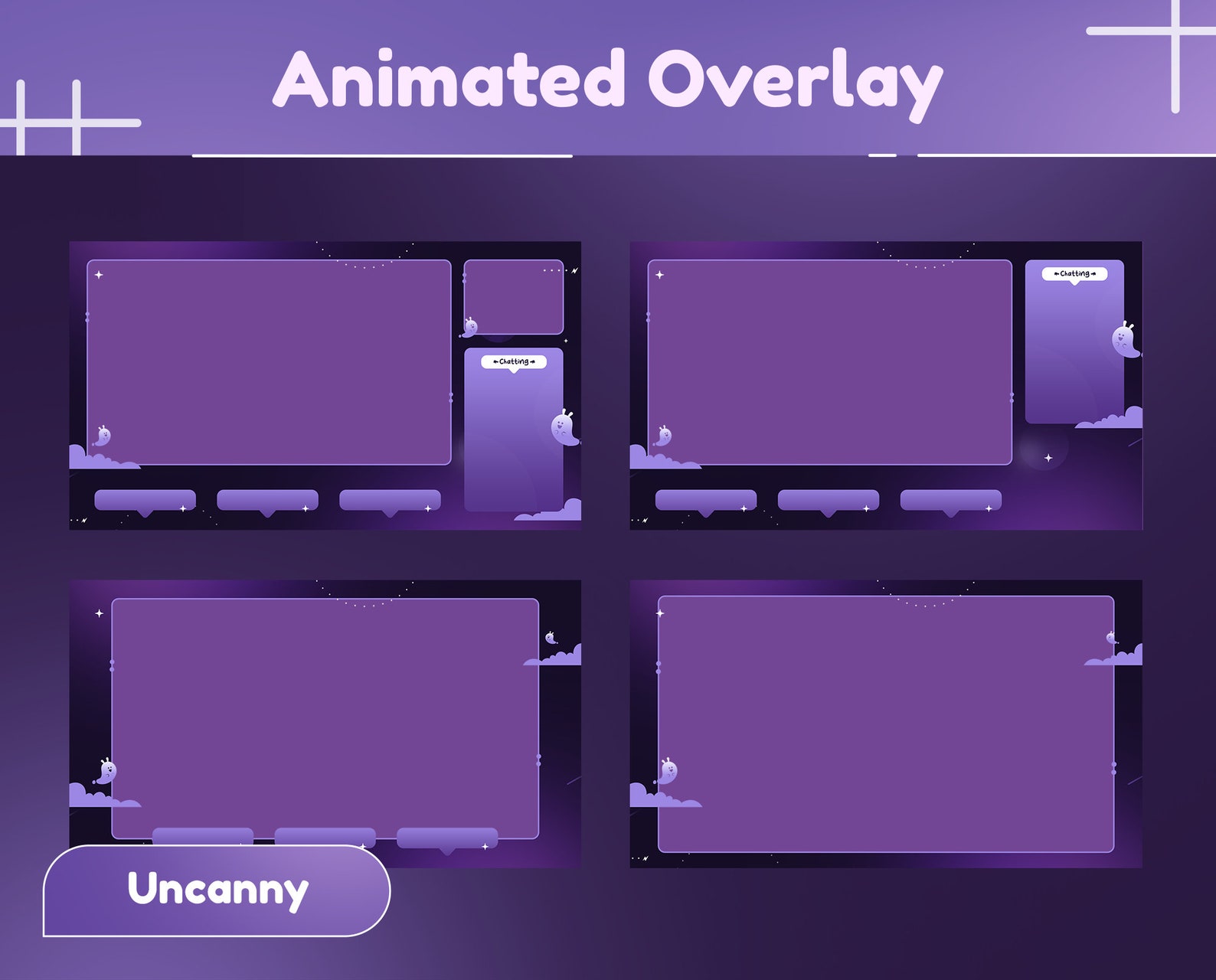 Eerie Night Animated Stream Package-stream Overlay/panels/horror/cute ...