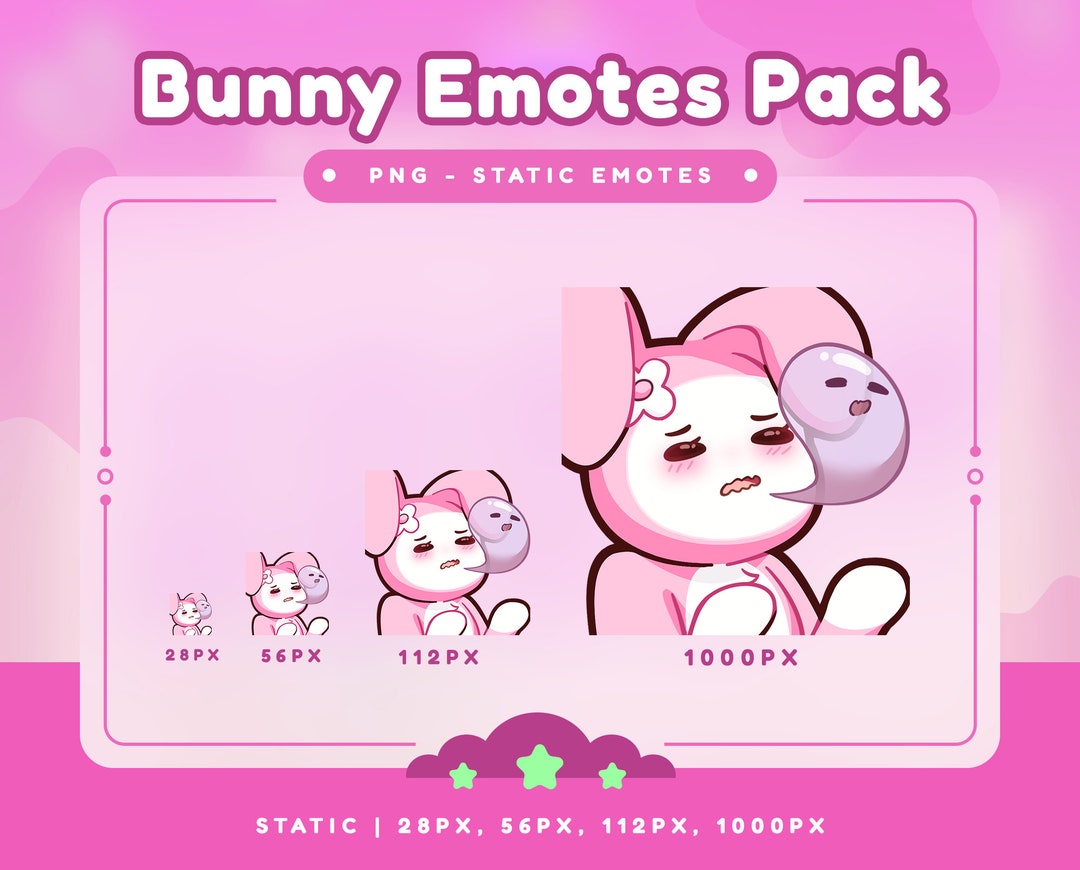 Tired Emotes Pack-cute Bunny/emote Bundle/discord/youtube/twitch Emote ...