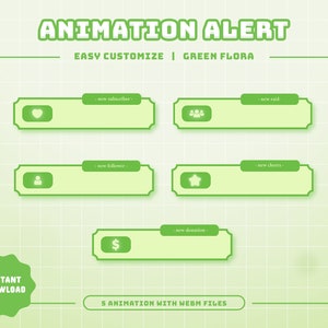 Green Flora Animated Stream Package/transition/stream Overlay/panels ...